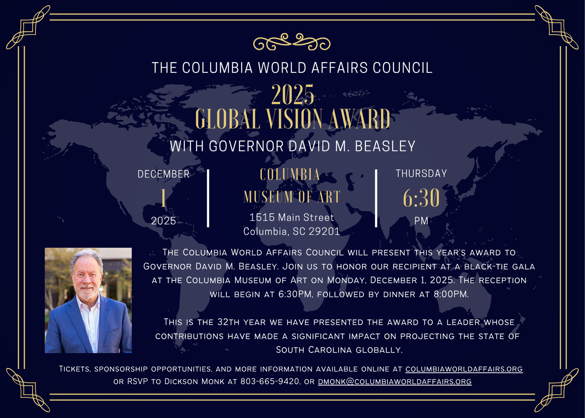 2025 Global Vision Award Gala, honoring David M. Beasley - Columbia ...